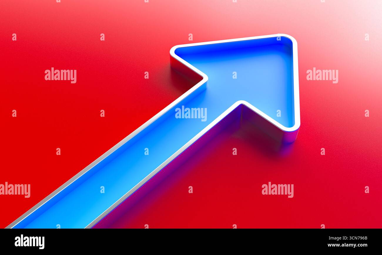 3d Blue arrow moving concept progress Stock Photo - Alamy