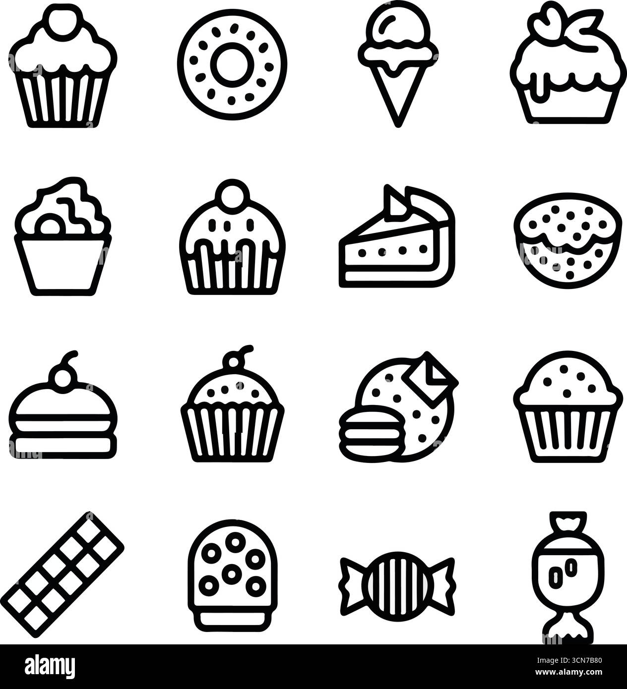 Food line illustrations Cut Out Stock Images & Pictures - Alamy