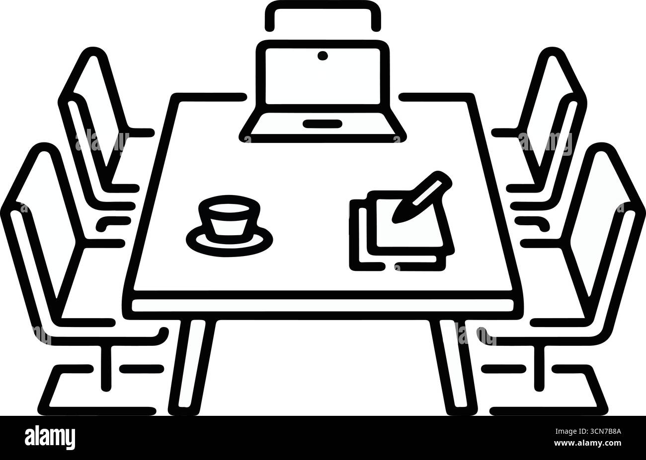 Table in conference room Stock Vector Images - Alamy