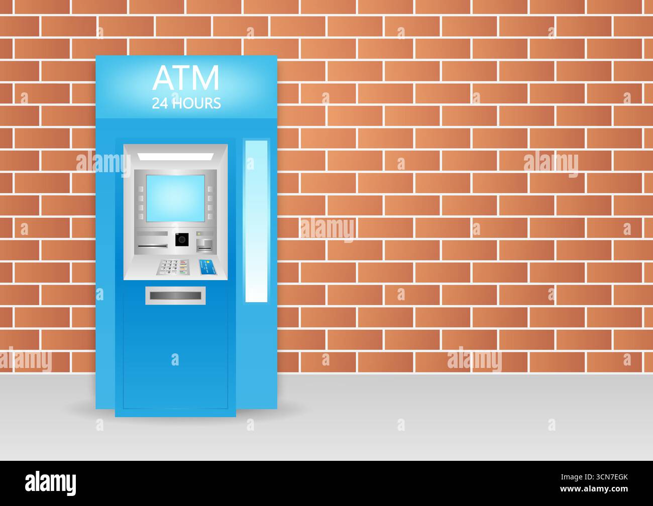 ATM - Automated Teller Machine on Wall. Vector Illustration Stock ...