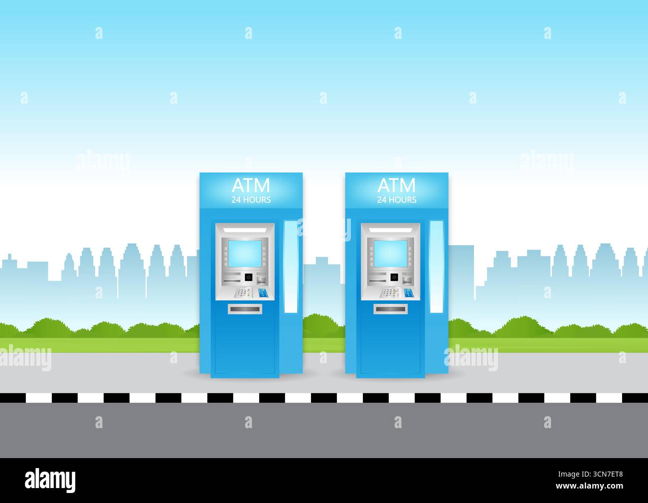 ATM- Automated Teller Machine. ATM Machine standing near the Street in ...