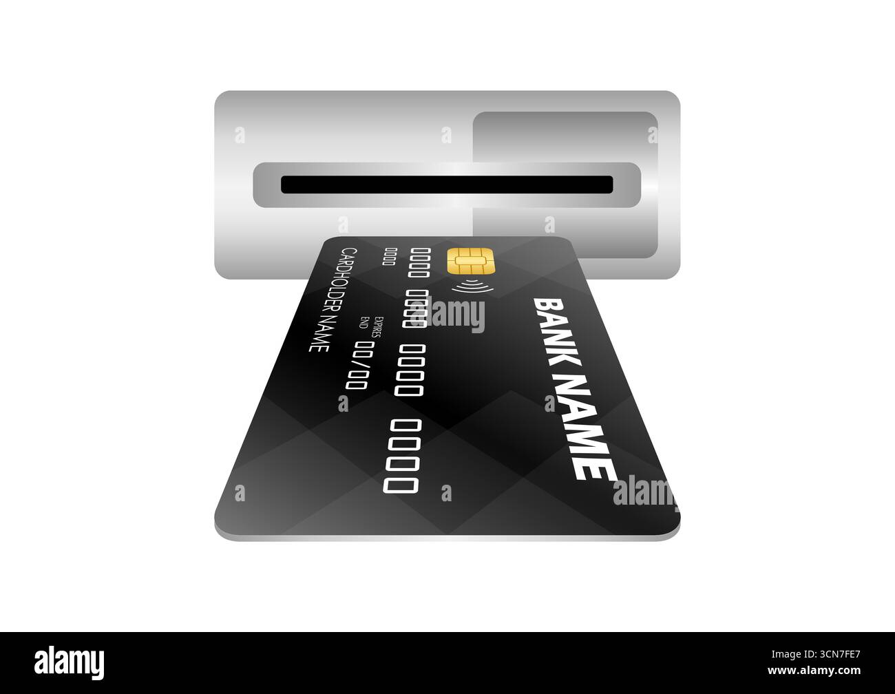 Insert credit card into an atm machine cash bank teller Cut Out Stock ...