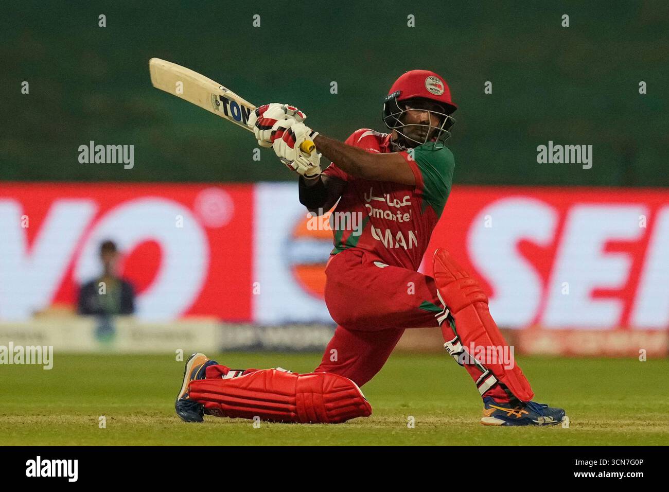 Oman's Aamir Kaleem plays a shot during the Asia Cup cricket match ...