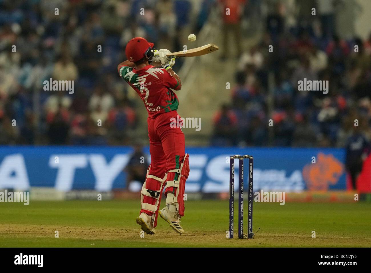 Oman's Hammad Mirza plays a shot during the Asia Cup cricket match ...