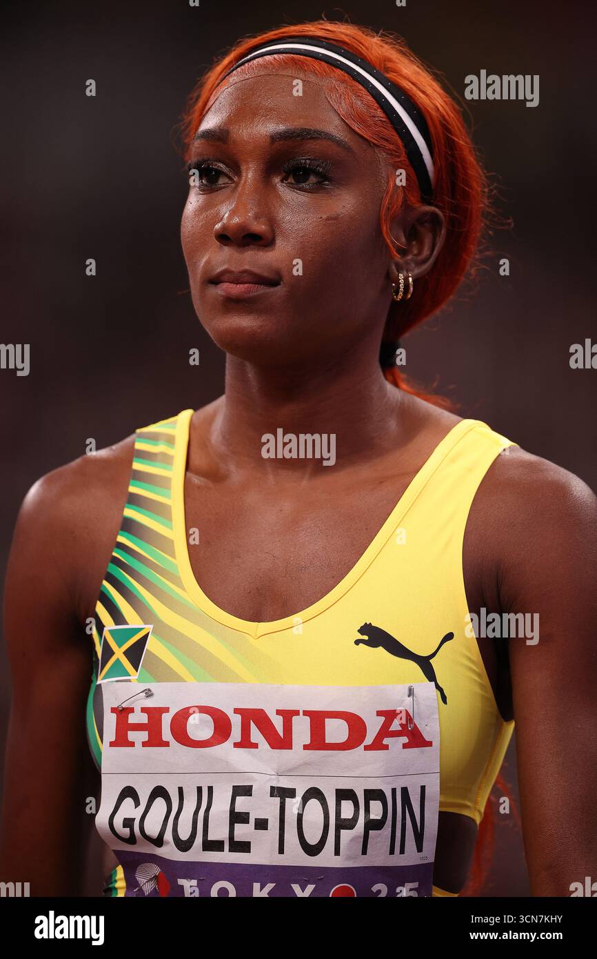 Natoya GOULE-TOPPIN of Jamaica waits for the start of the Women's 800 ...