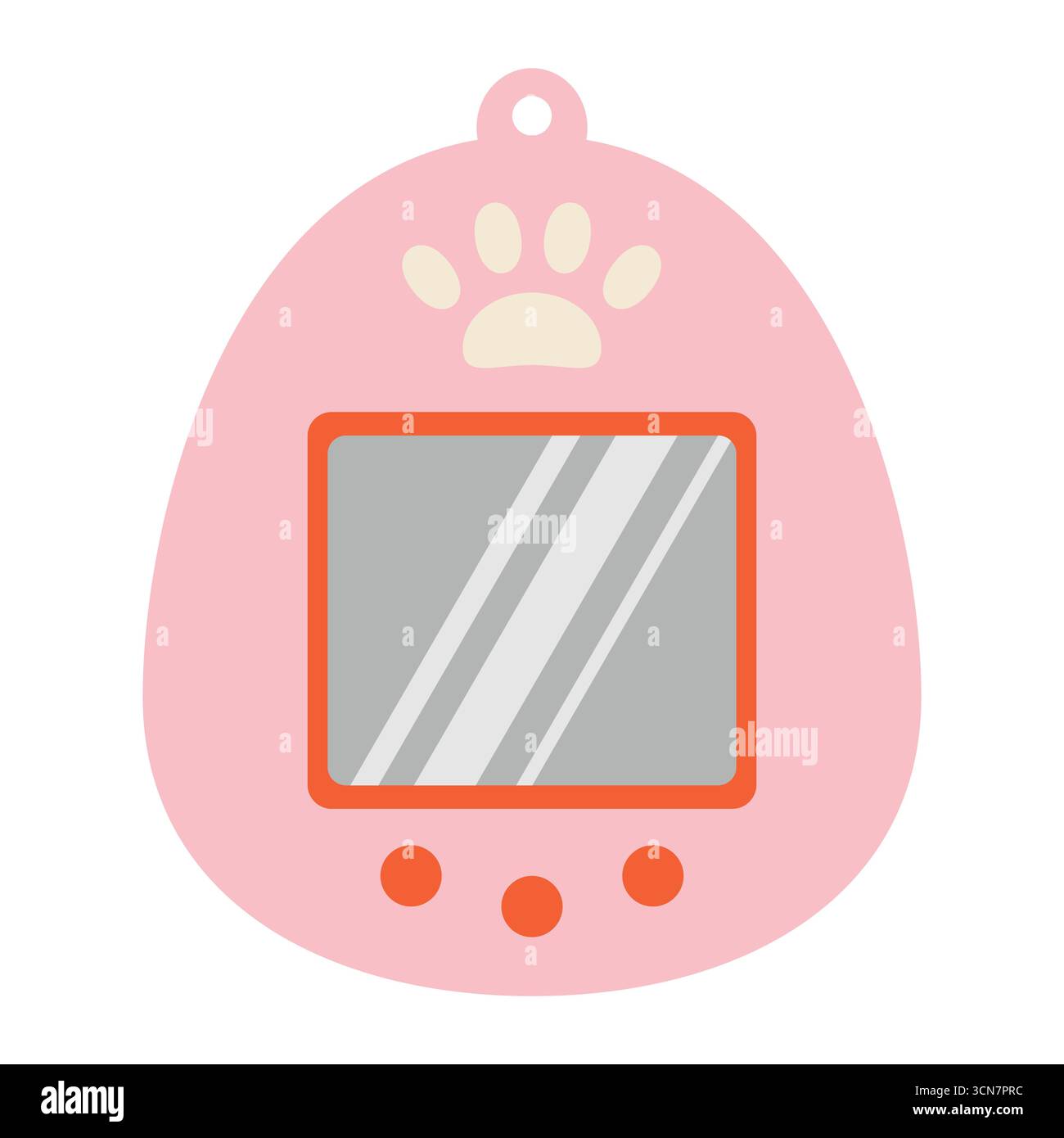 Cute cartoon Tamagotchi. Isolated white background. Flat style vector ...