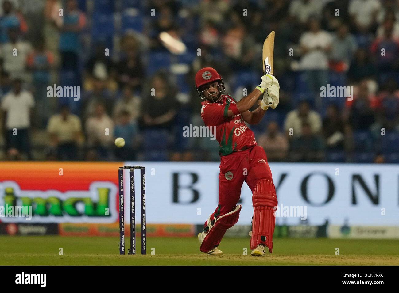 Oman's Hammad Mirza plays a shot during the Asia Cup cricket match ...