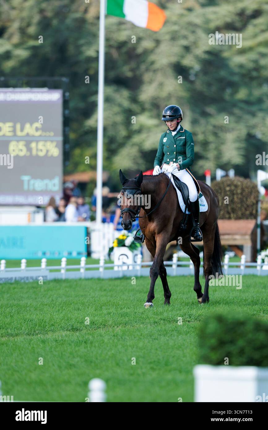 Aoife Clark of Ireland with Full Monty De Lacense during the dressage ...