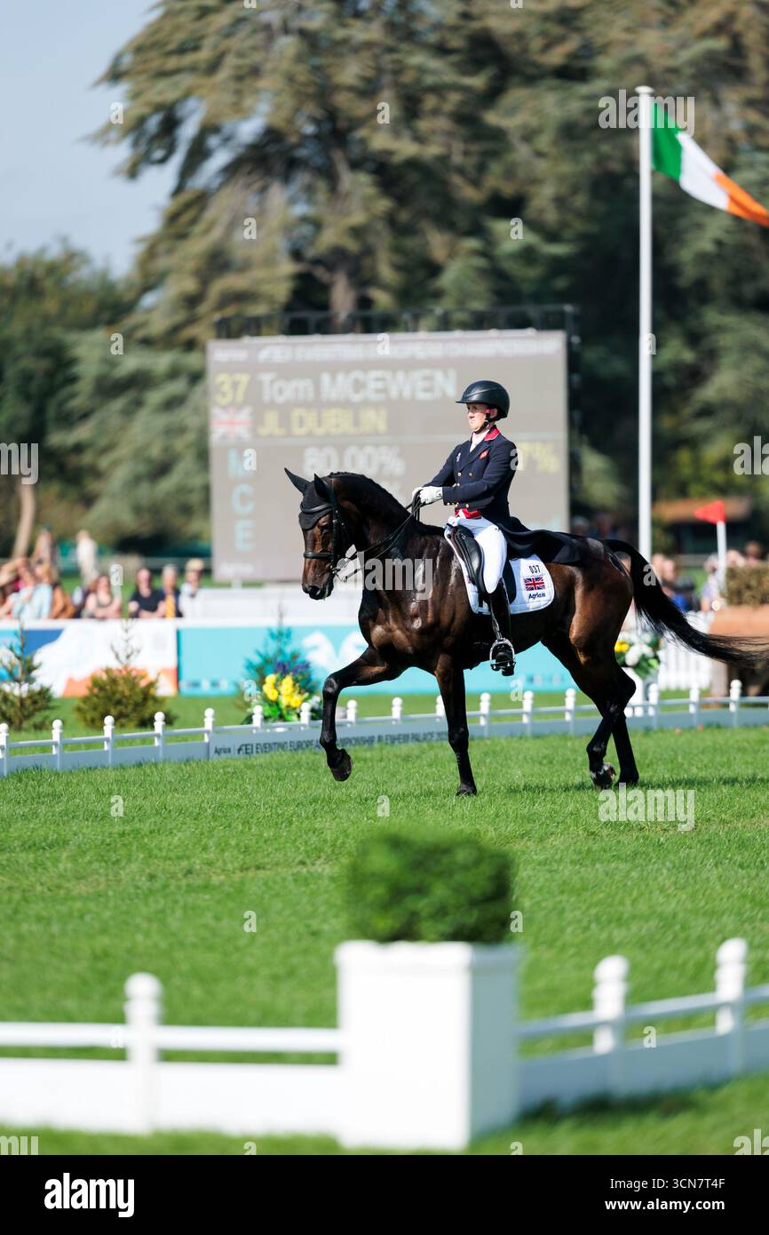 Tom Mcewen of Great Britain with Jl Dublin during the dressage at the ...