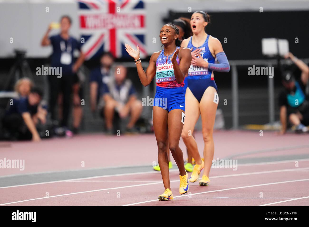 Tokyo, Japan. 19th Sep, 2025. (L-R) Melissa Jefferson-Wooden (USA), Amy ...