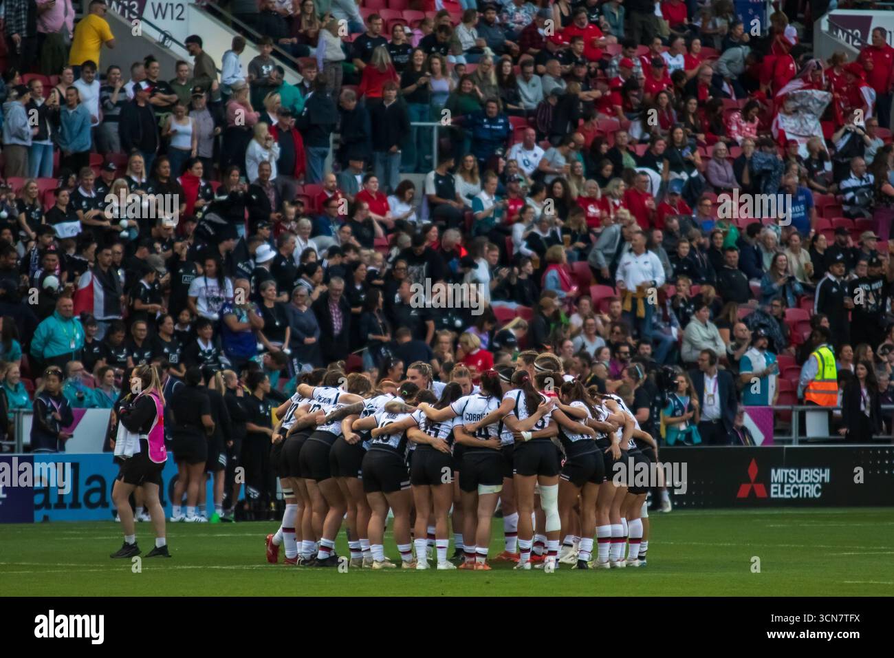 Bristol, UK, 19th September 2025 Canada team huddle before the cultural ...