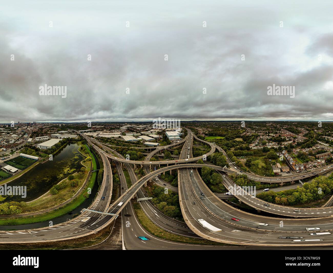 Gravelly Hill Interchange, also known as Spaghetti Junction, showing ...