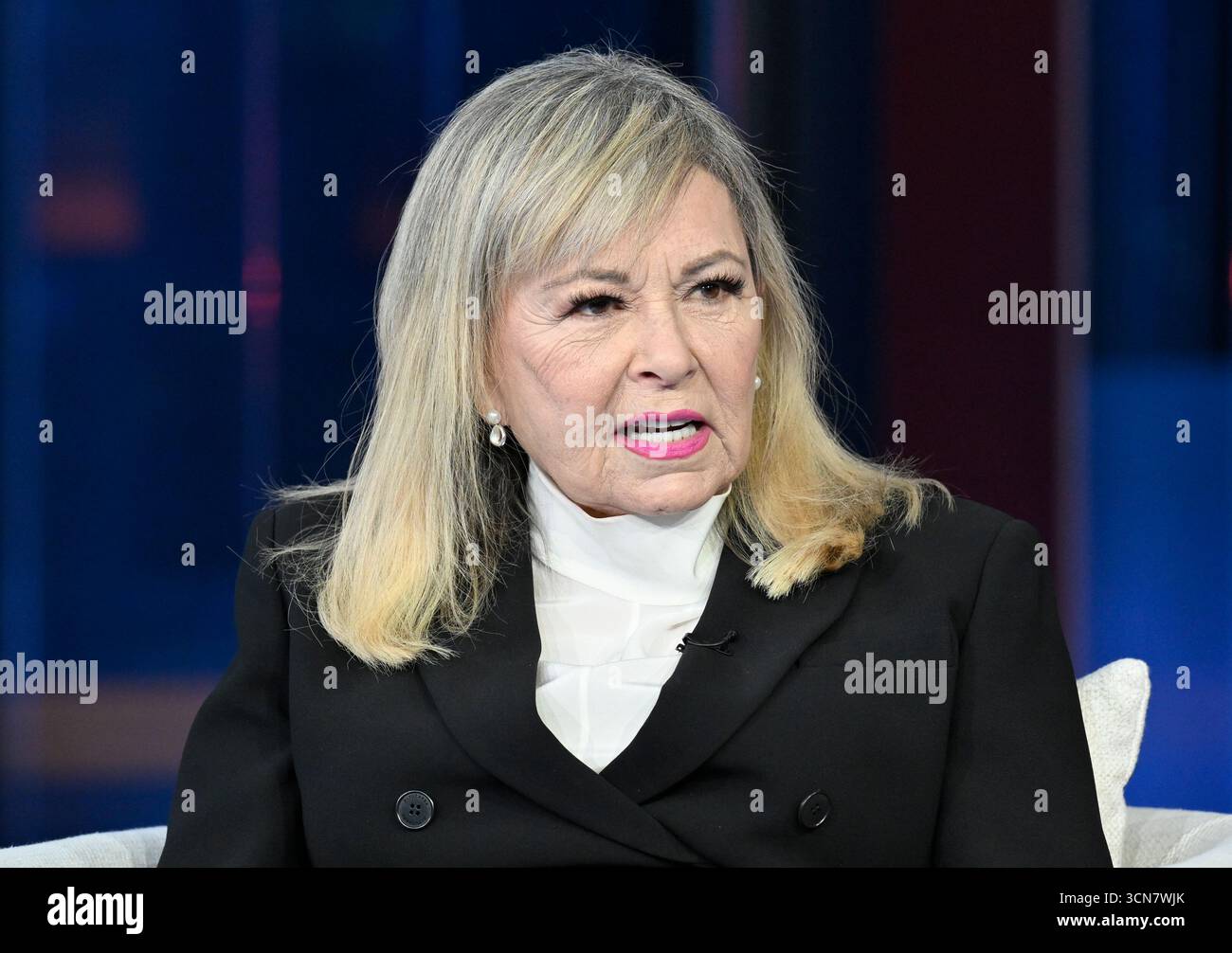 FILE - Roseanne Barr visits "Fox & Friends" to promote her new show ...