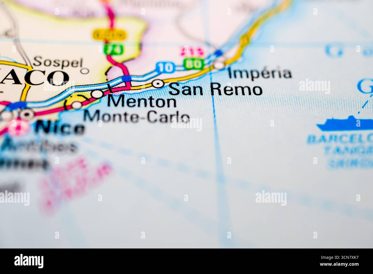 Monaco on map france hi-res stock photography and images - Alamy