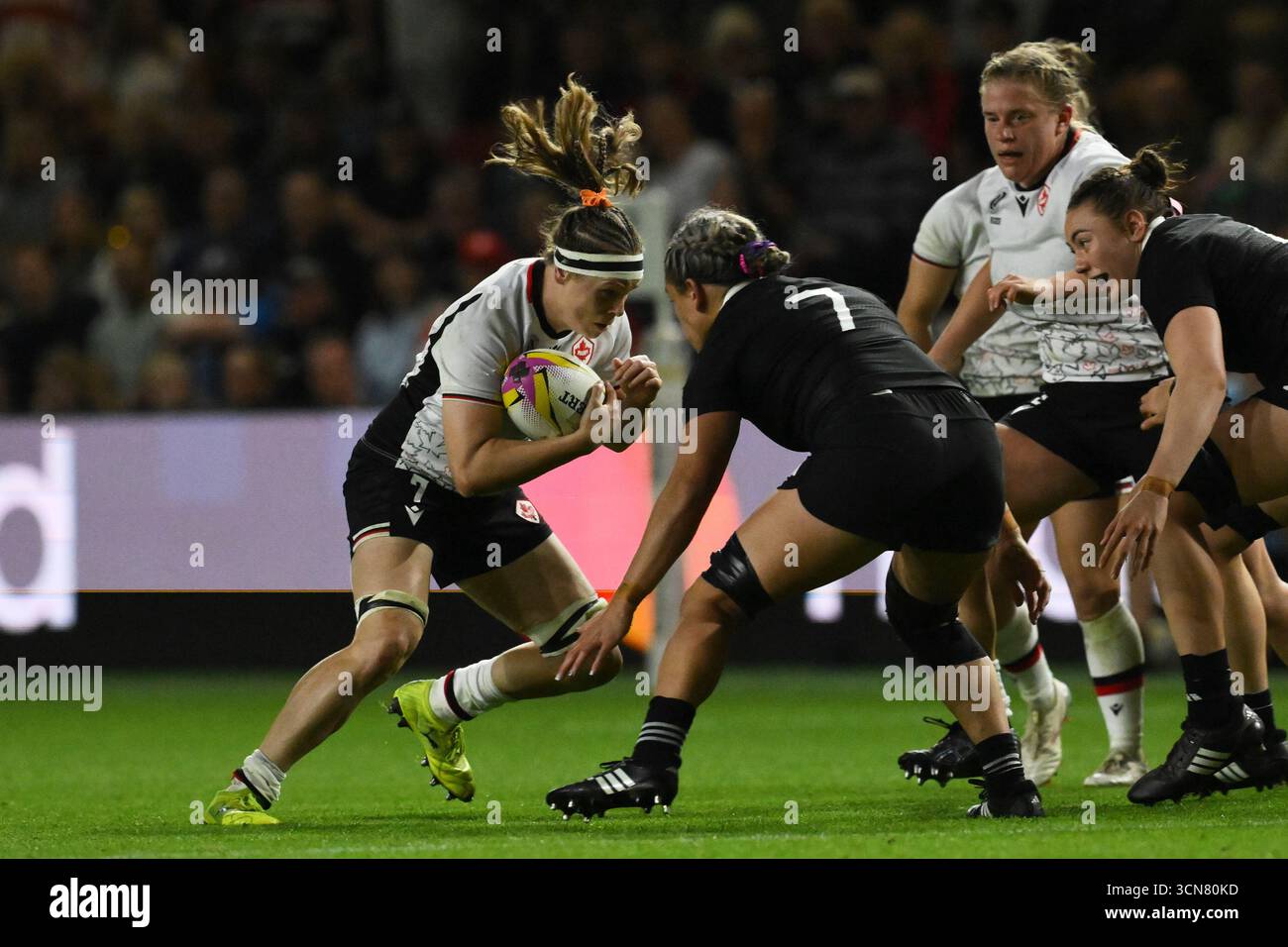 Canada's Karen Paquin, left, and New Zealand's Kennedy Tukuafu ...