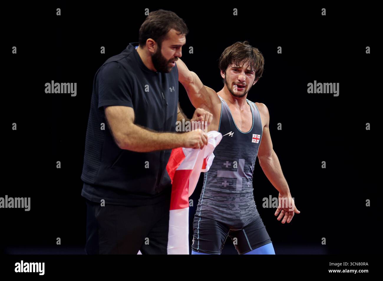 ZAGREB, CROATIA - SEPTEMBER 19: Vakhtang Lolua of Georgia wins against ...