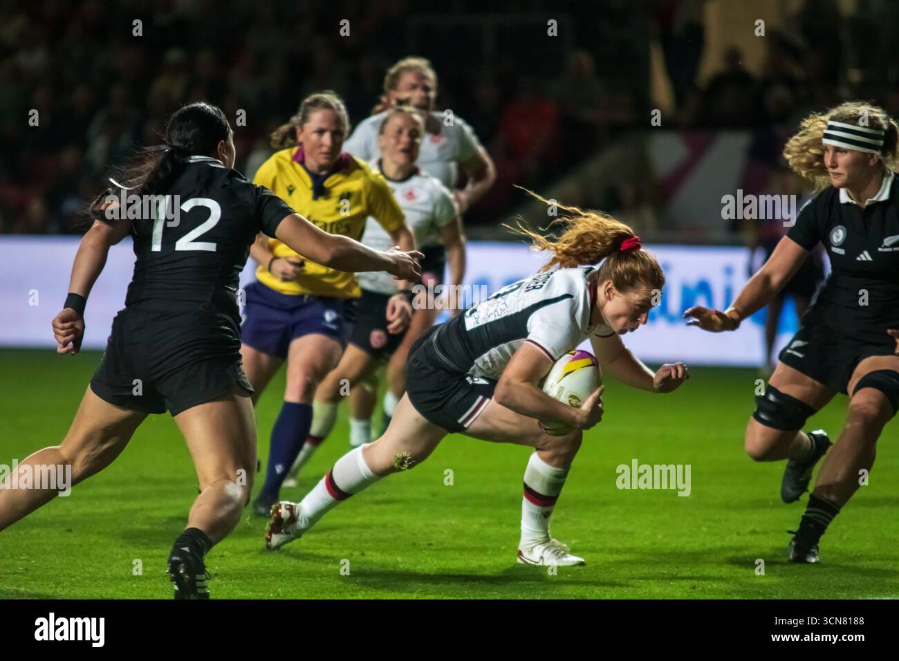 Bristol, UK, 19th September 2025 Canada captain Alex Tessier goes over ...