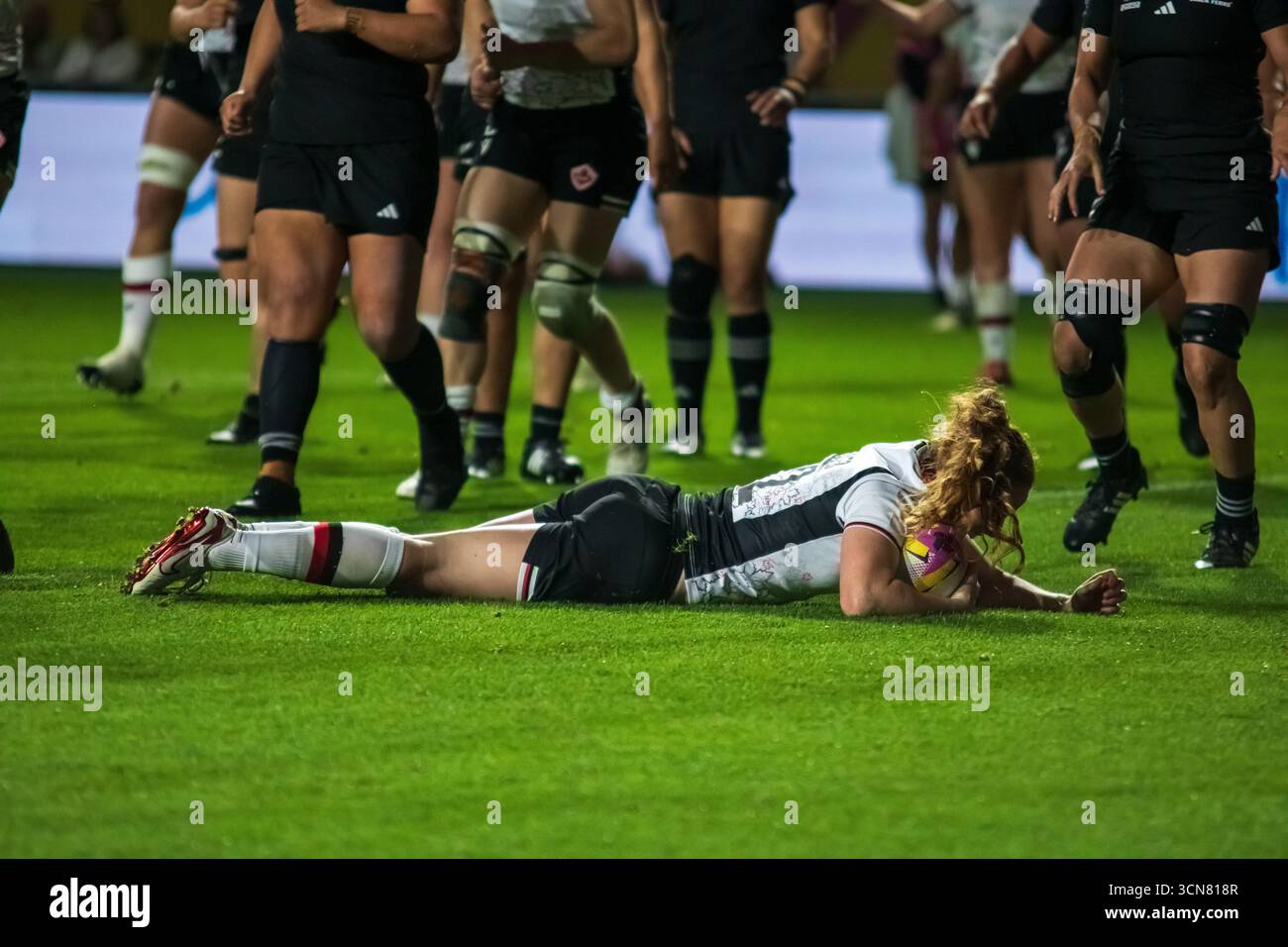 Bristol, UK, 19th September 2025 Canada captain Alex Tessier goes over ...