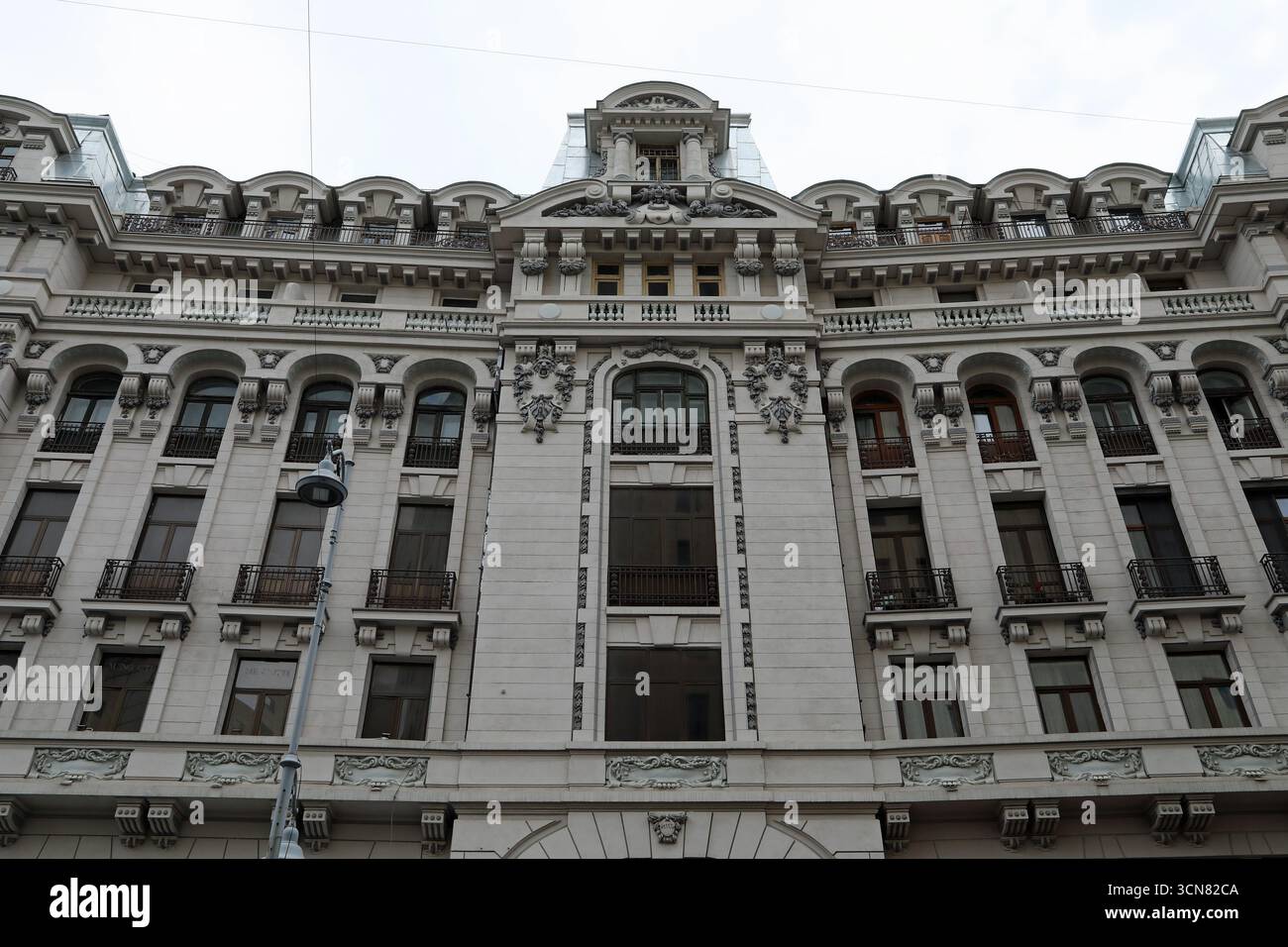 Art nouveau style building dated 1913 at Calea Victoriei in Bucharest ...
