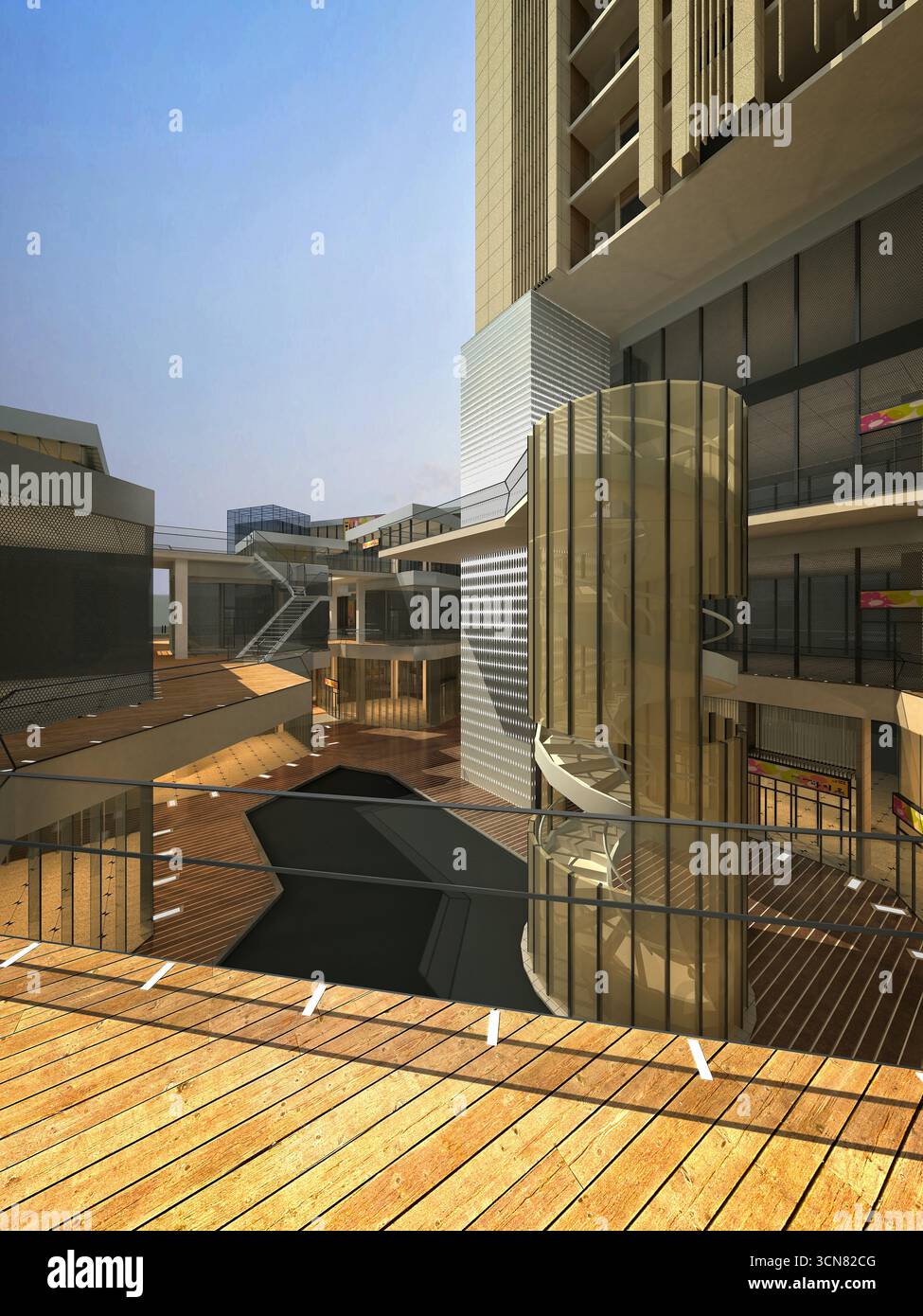 3d rendering outside terrace hi-res stock photography and images - Alamy