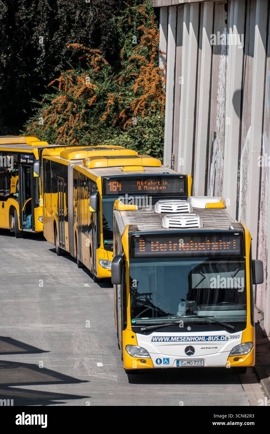 Public transport stop, bus station, local buses in Essen-Steele, bus ...