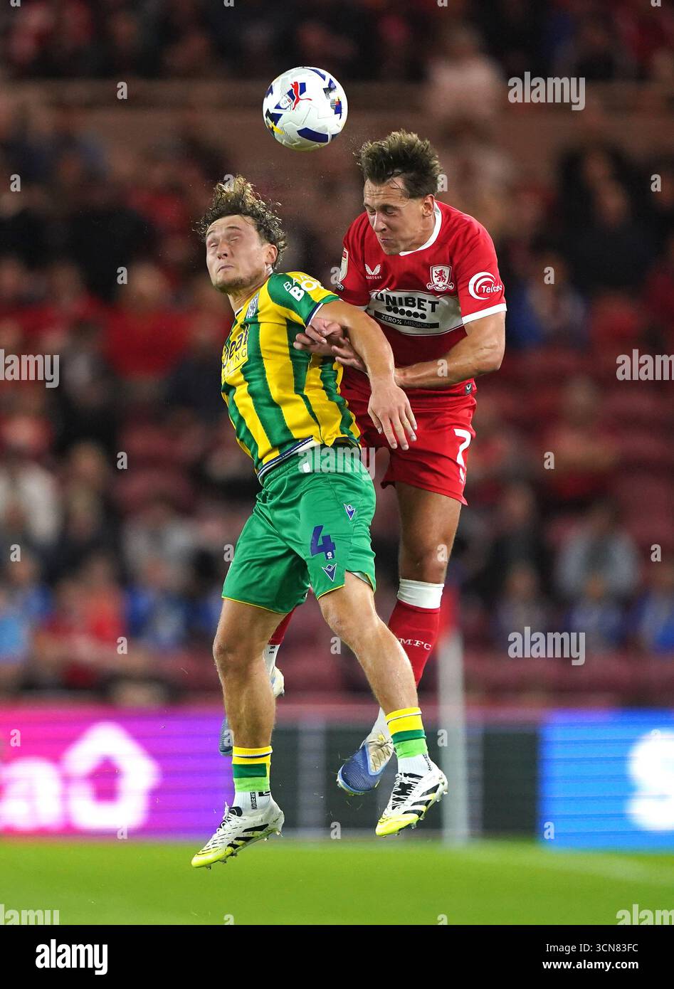West Bromwich Albion's Callum Styles (left) and Middlesbrough's Callum ...