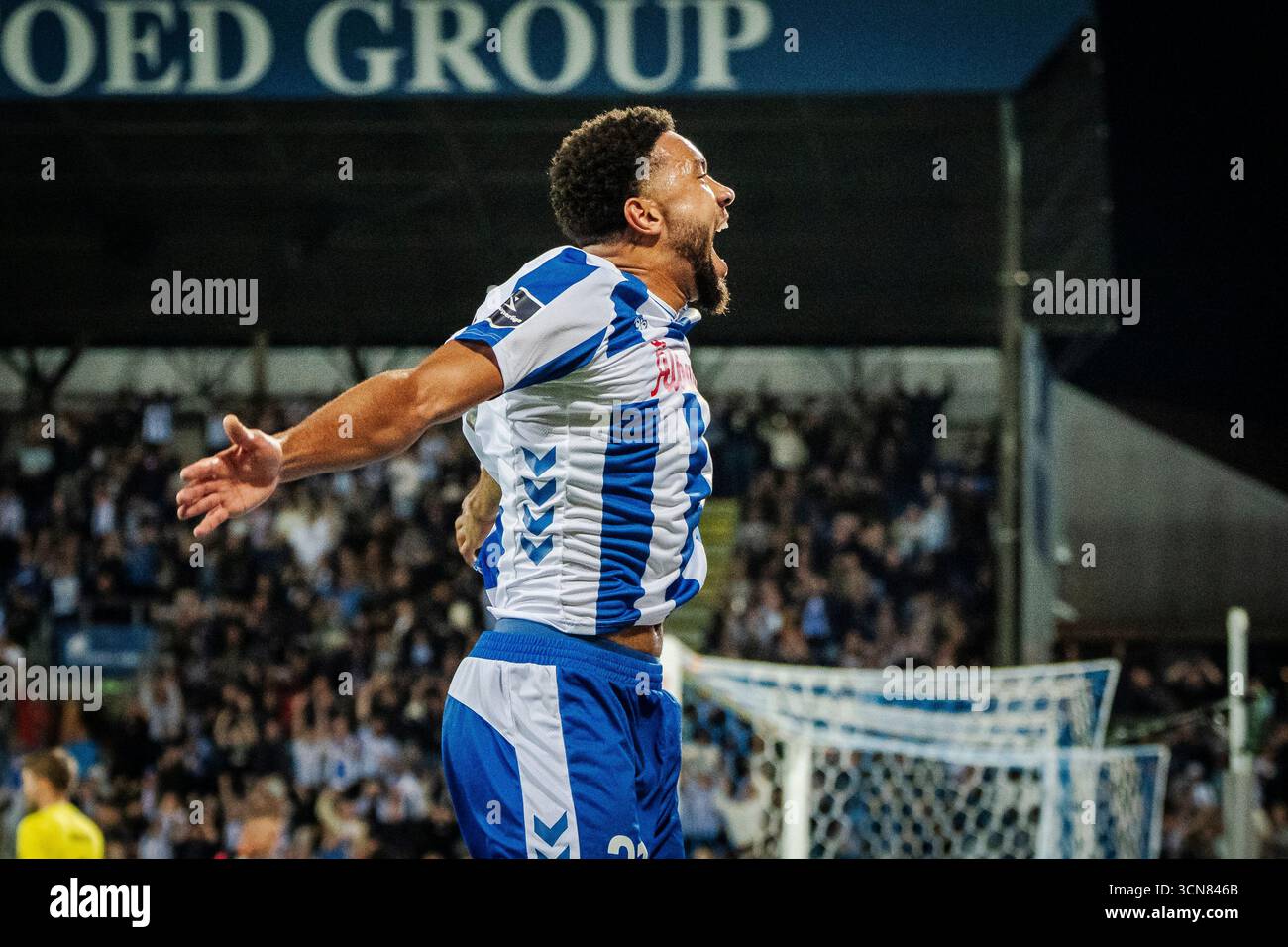 Odense Boldklub's Jay-Roy Grot celebrates after Adam Soerensen scores ...