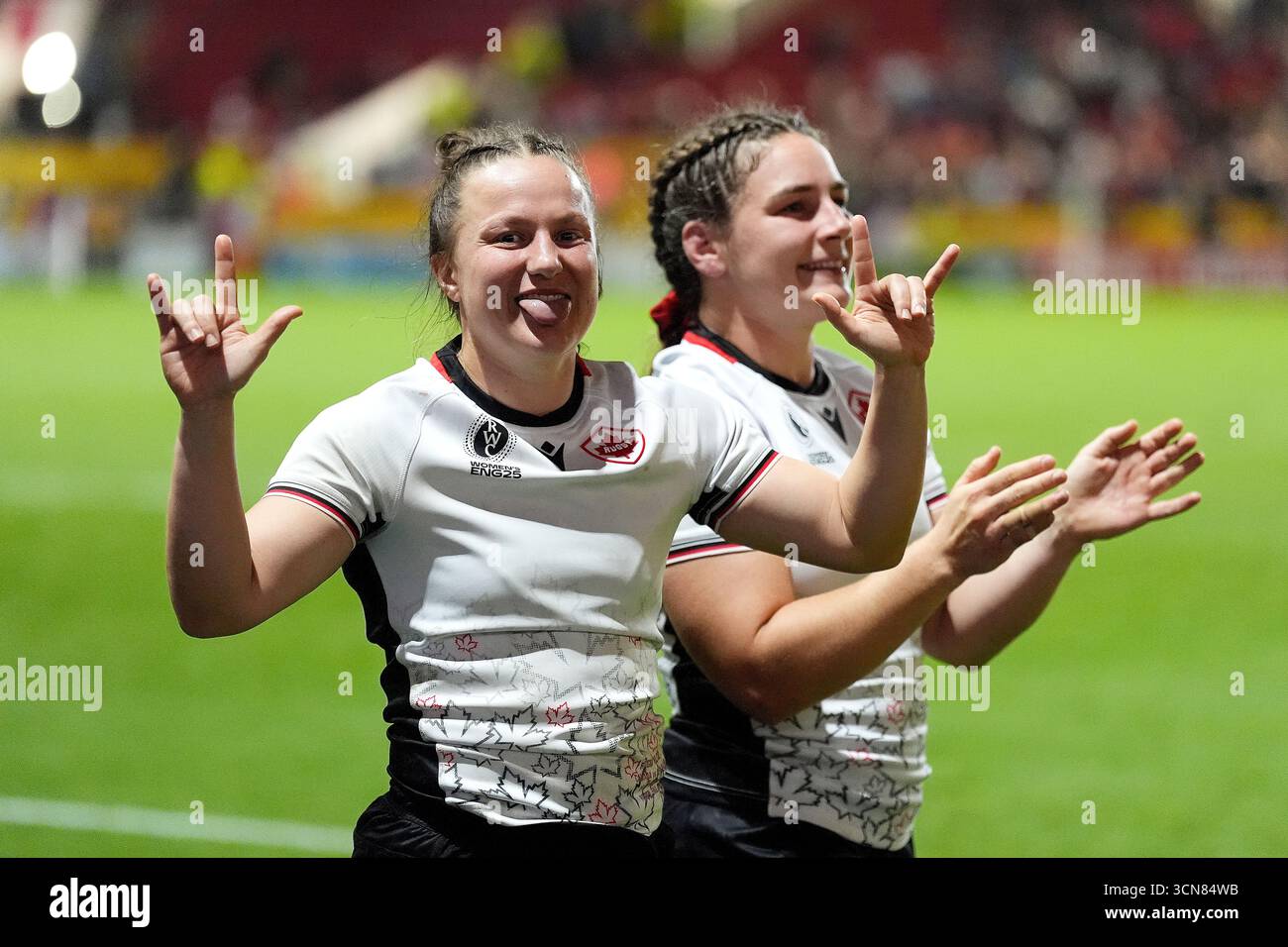 Canada's Justine Pelletier (left) and Gillian Boag celebrate after the ...