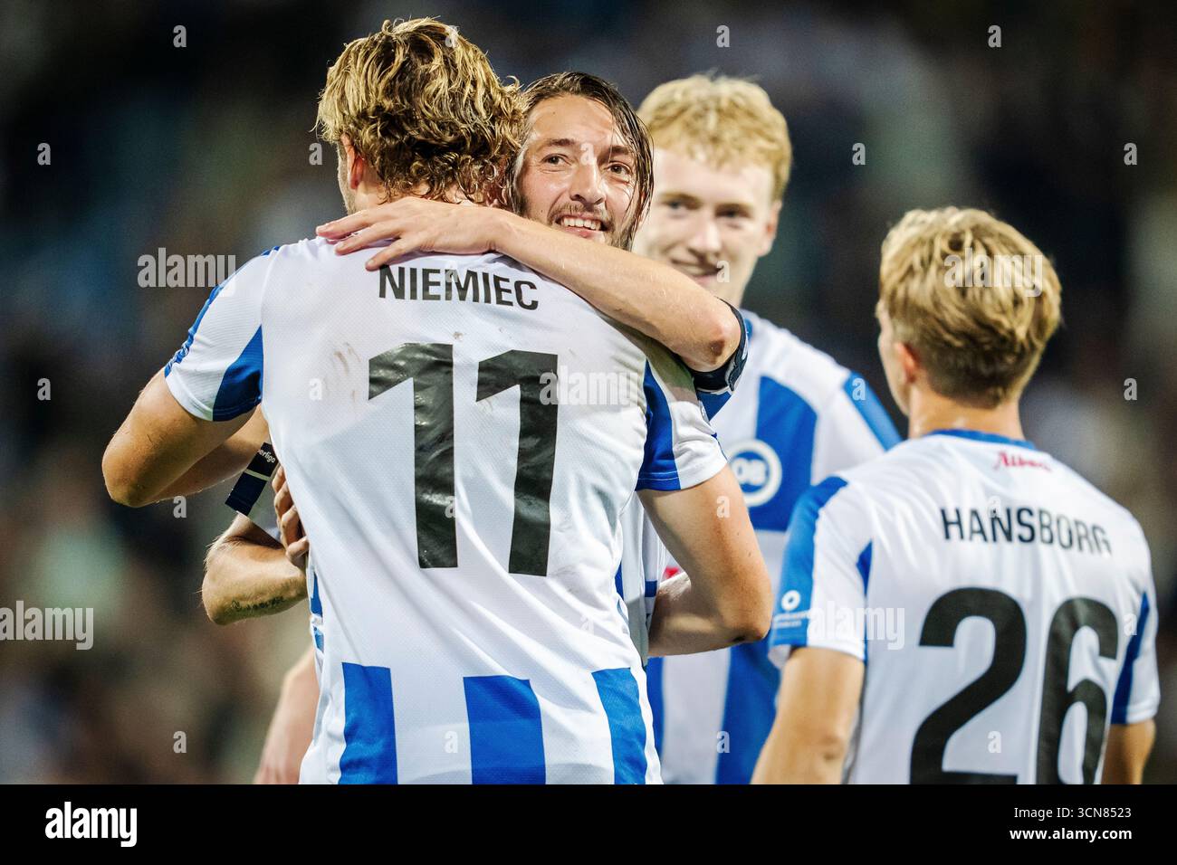 Odense Boldklub's Jona Niemiec scores 3-1 during the 3F Superliga match ...