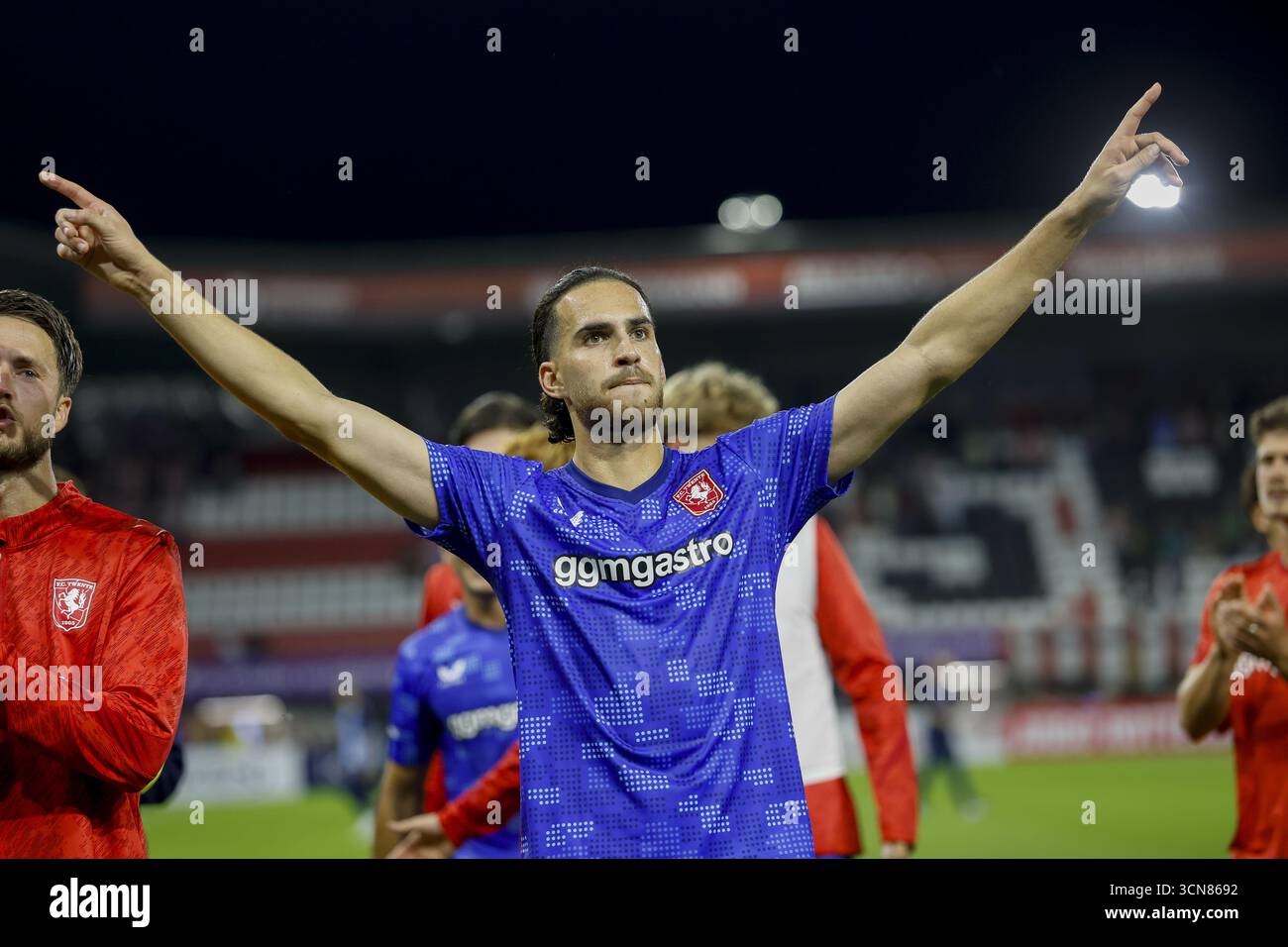 ROTTERDAM - FC Twente player Ramiz Zerrouki celebrates victory during ...