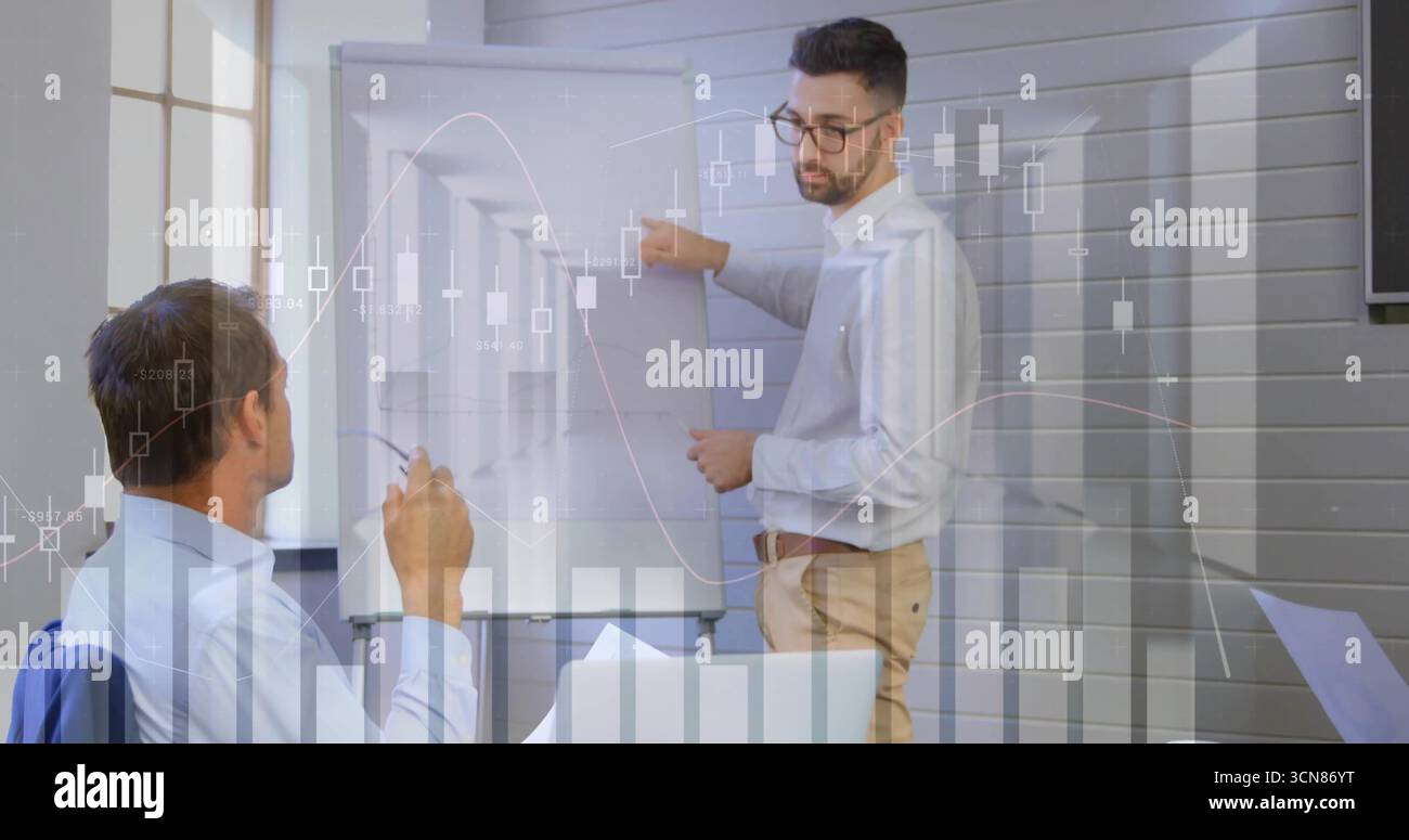 Presenter pointing flip chart data hi-res stock photography and images ...