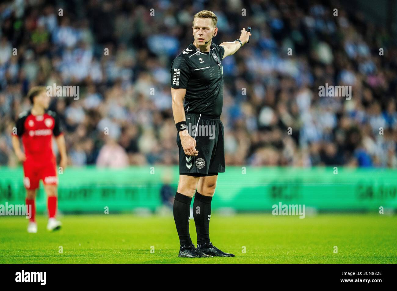Referee Frederik Svendsen during the 3F Superliga match between OB and ...