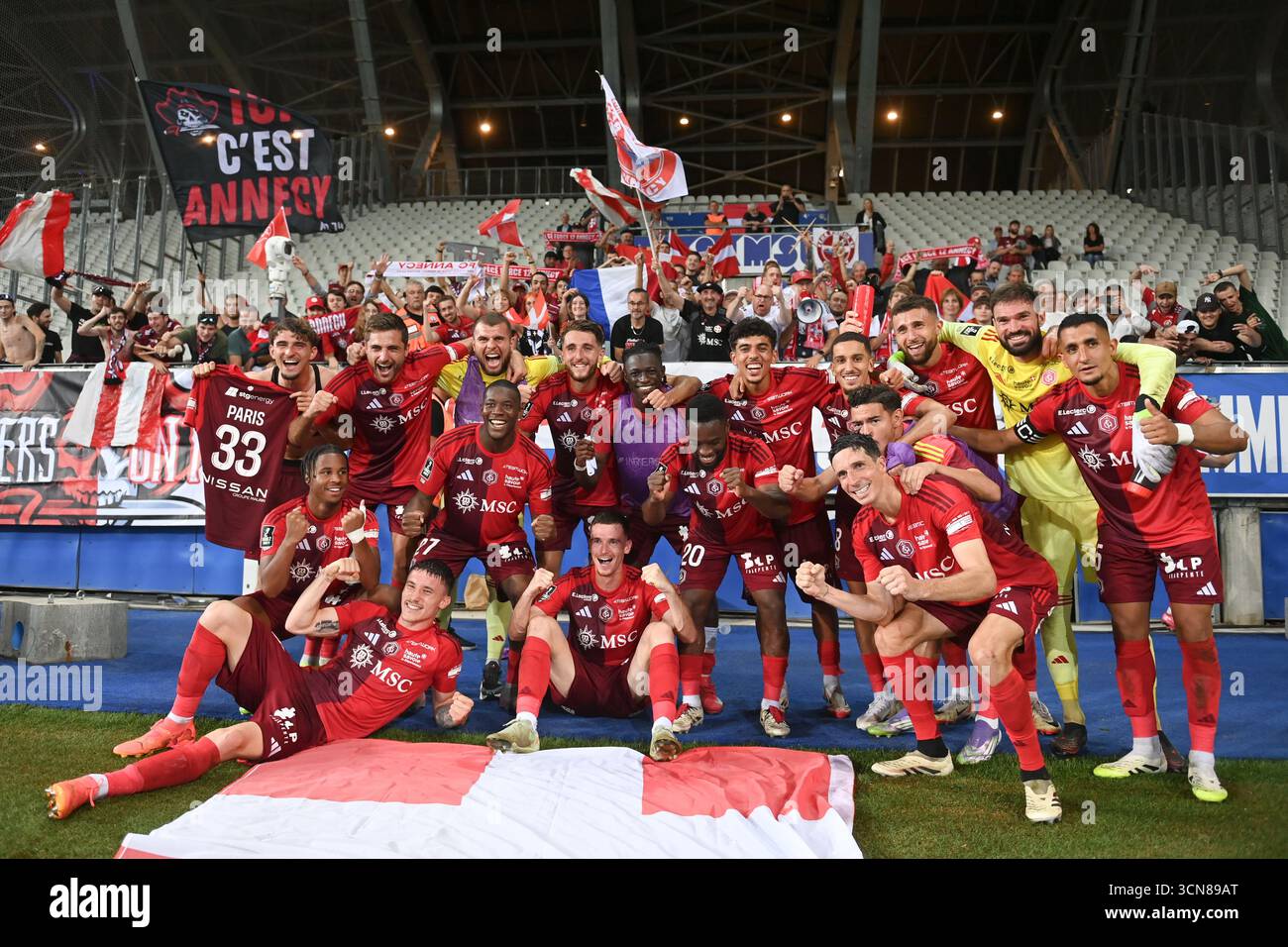 Equipe de football d Annecy FCA during the Ligue 2 BKT match between ...
