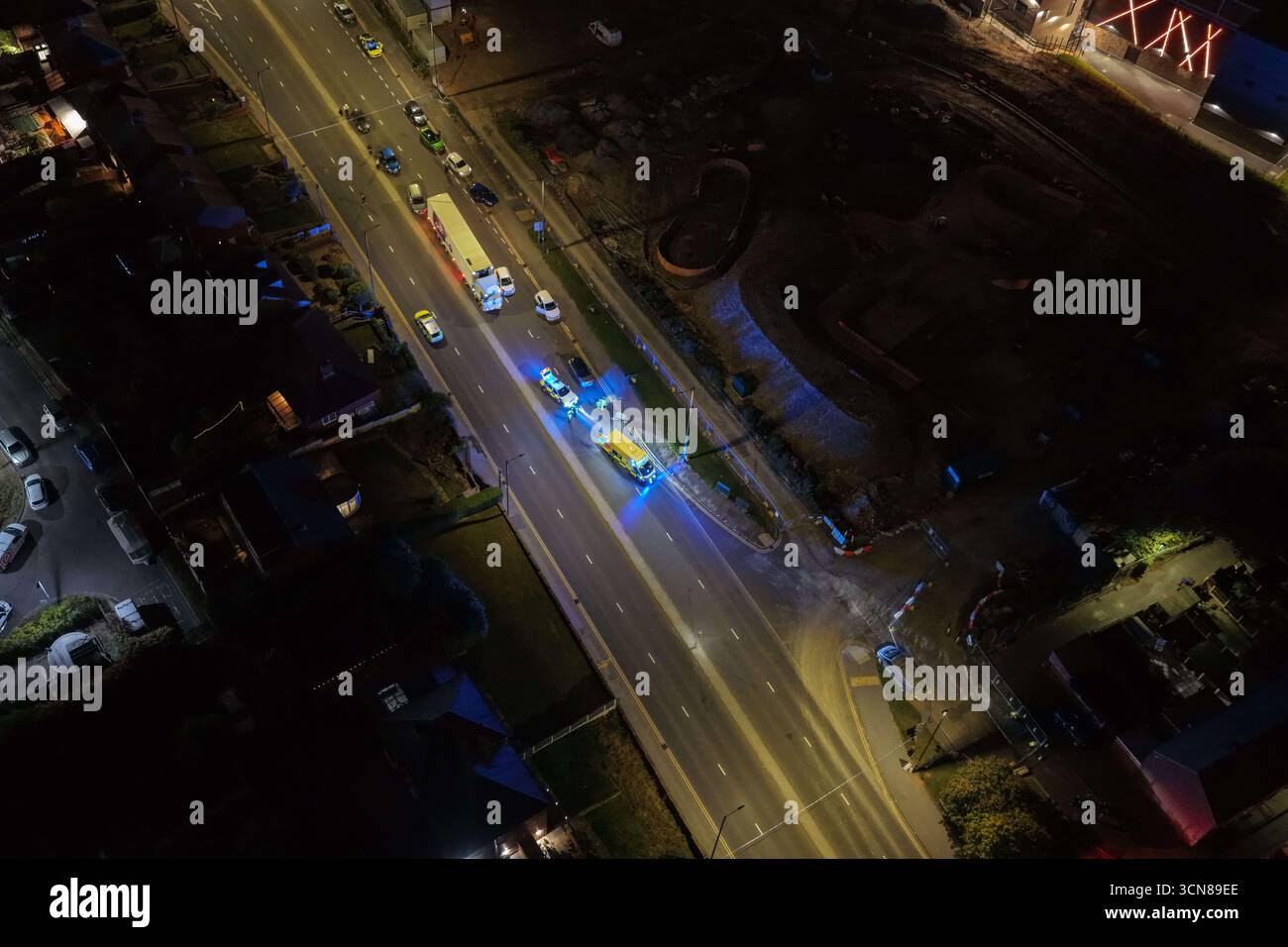 Editors note GRAPHIC CONTENT *** The A61 Harborough Hill Rd is closed ...