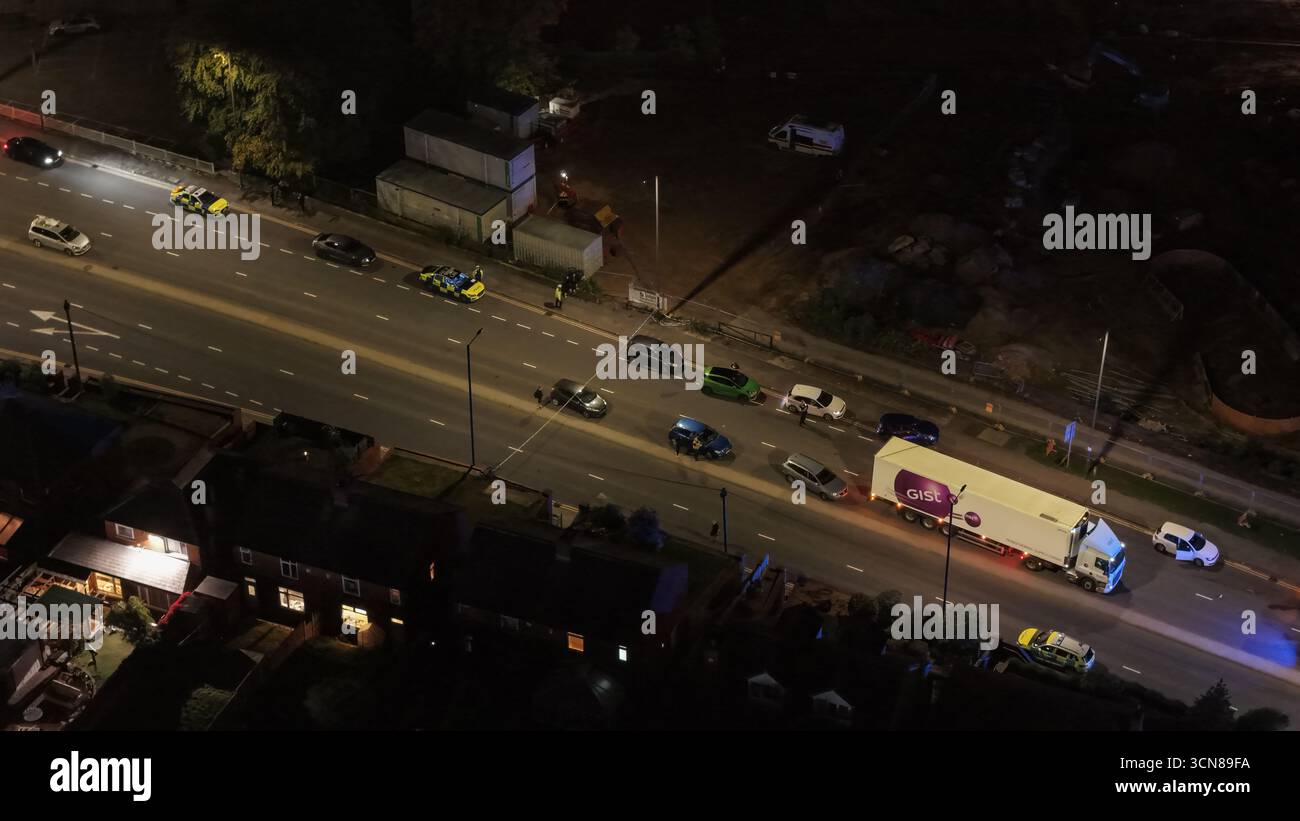 Editors note GRAPHIC CONTENT *** The A61 Harborough Hill Rd is closed ...