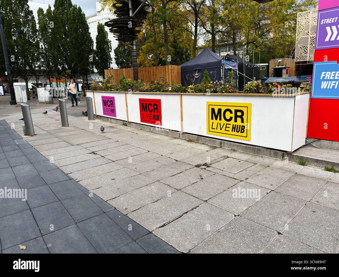 Manchester, UK - September 17, 2025: A city plaza in Manchester ...