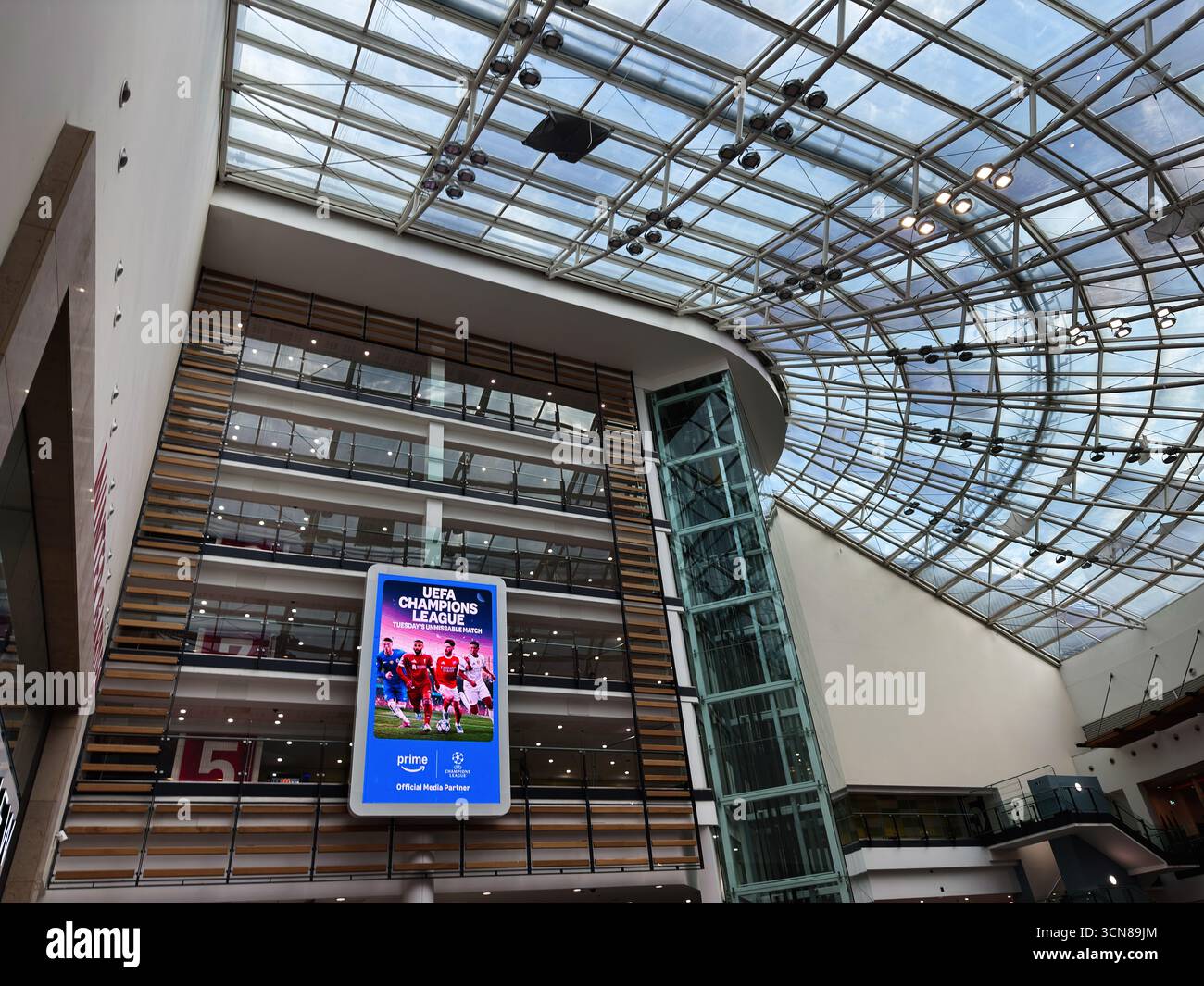 Manchester, UK - September 17, 2025: Bright modern shopping center ...