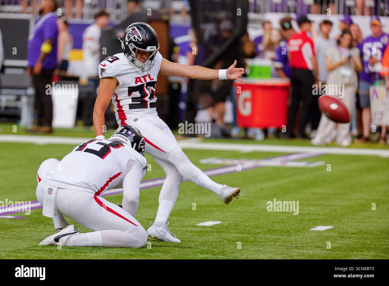 Atlanta Falcons kicker Parker Romo (39) prepares before an NFL football ...