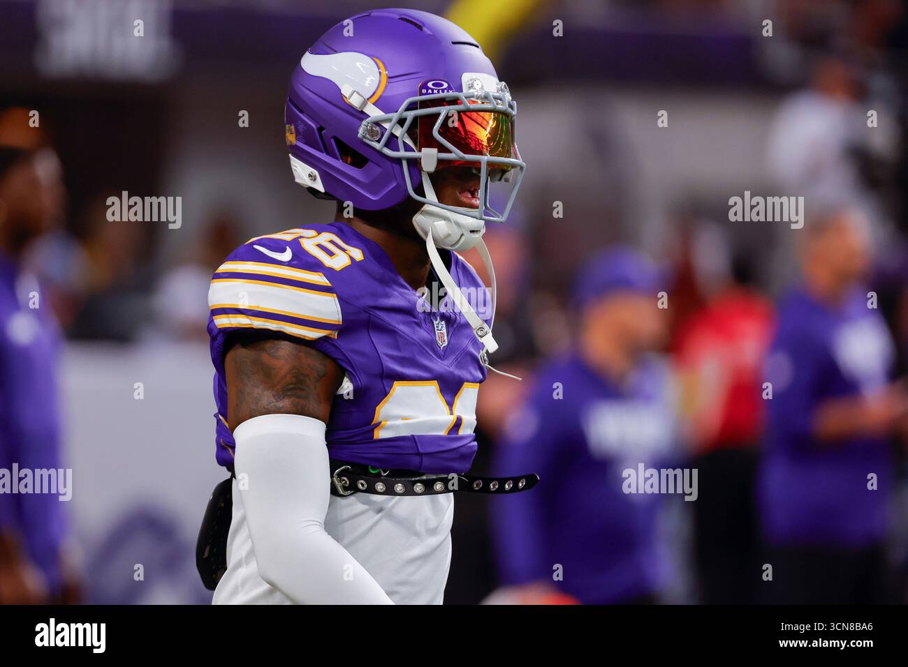 Minnesota Vikings safety Theo Jackson (26) prepares before an NFL ...