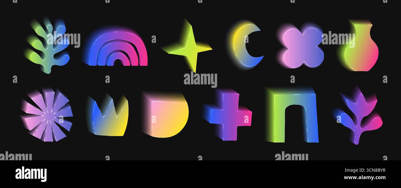 Neon trendy retro star Stock Vector Images - Alamy