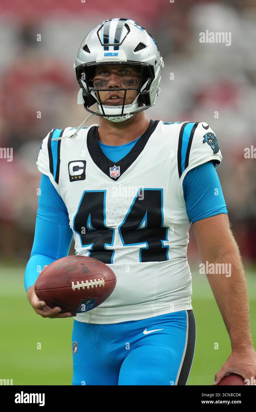 Carolina Panthers long snapper JJ. Jansen (44) warms up before an NFL ...