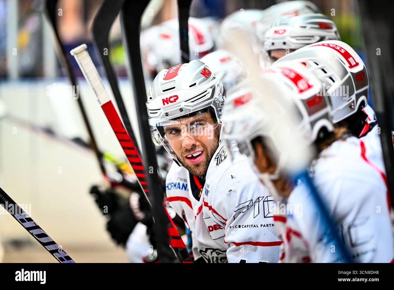 Cole Maier (Nuernberg Ice Tigers, #14), GER, Iserlohn Roosters vs ...
