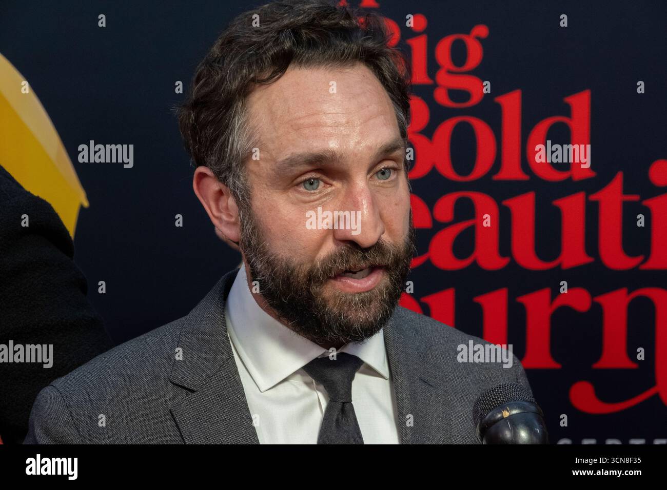 Seth Reiss speaks with the media at the Sony Pictures premiere of "A ...