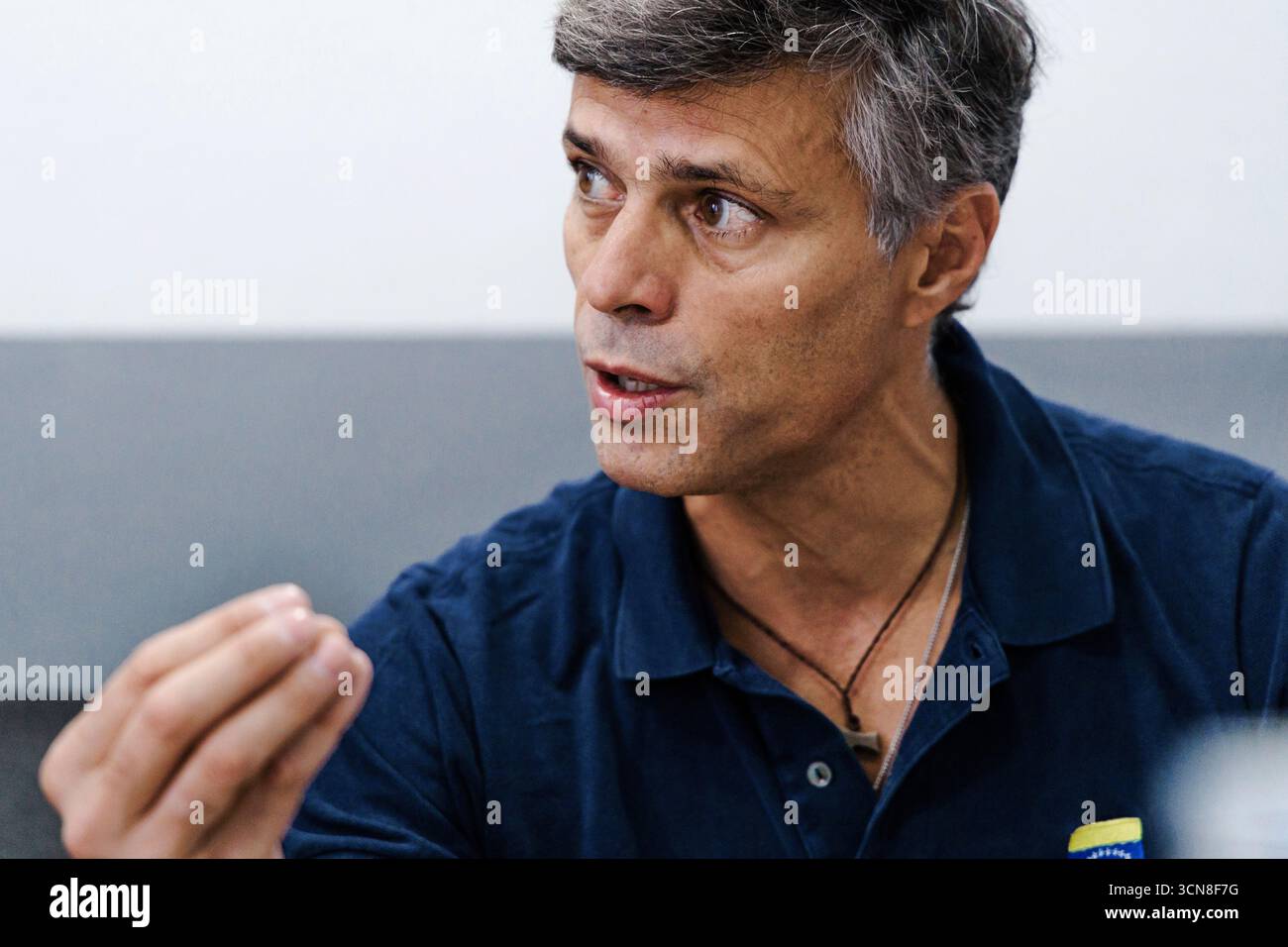 Venezuelan opposition leader Leopoldo Lopez during an interview for ...