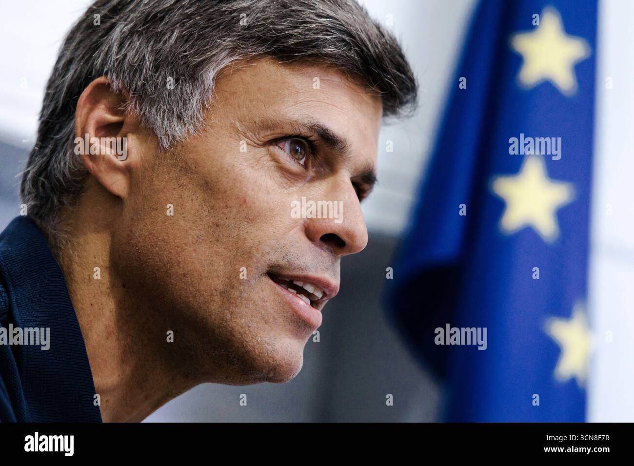 Venezuelan opposition leader Leopoldo Lopez during an interview for ...