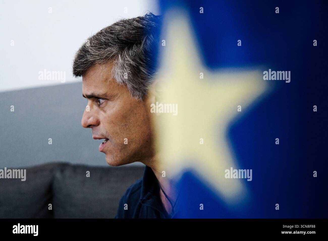 Venezuelan opposition leader Leopoldo Lopez during an interview for ...
