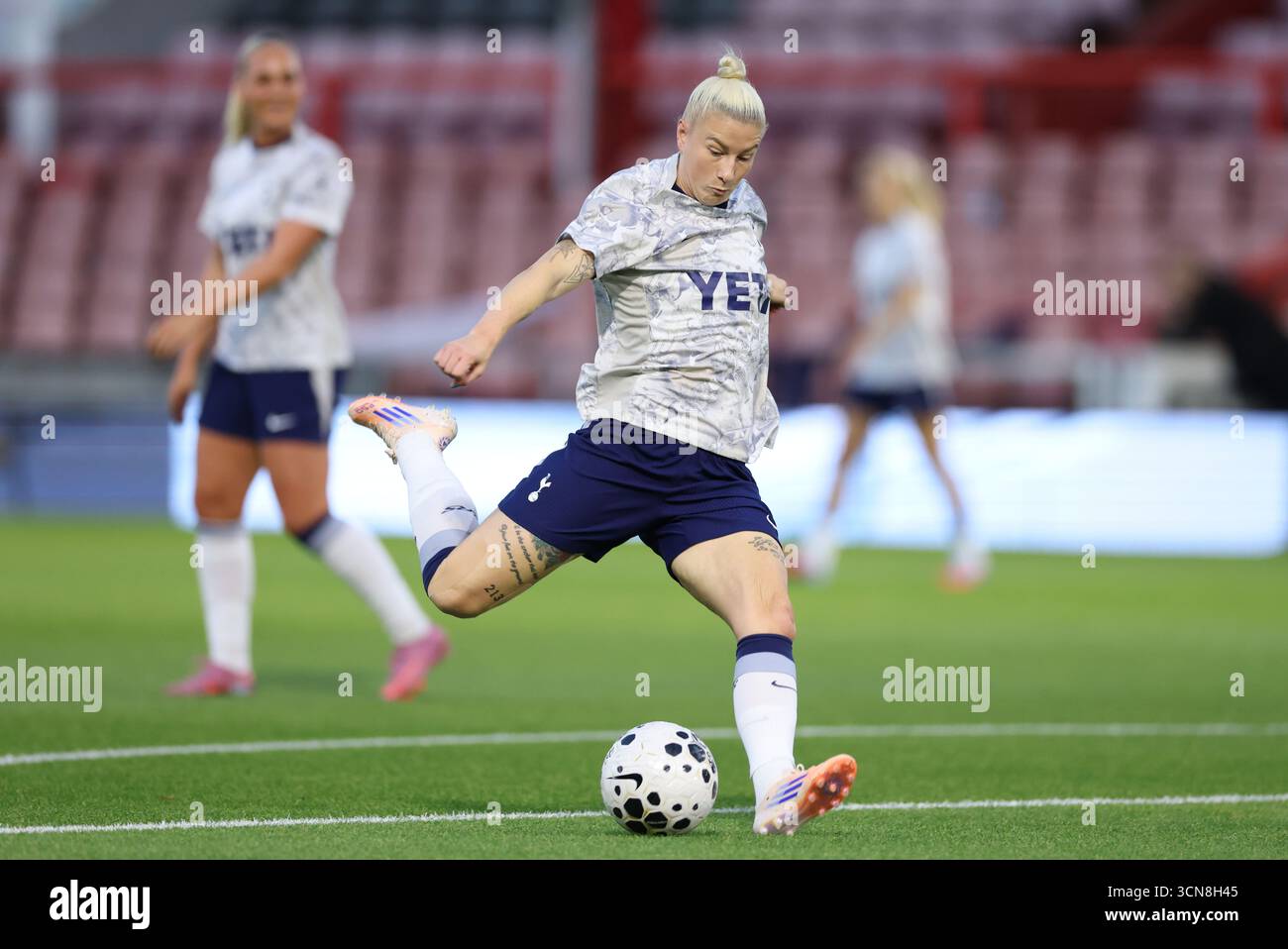 Josefine Rybrink, of Tottenham Hotspurs Women, warming up before the ...