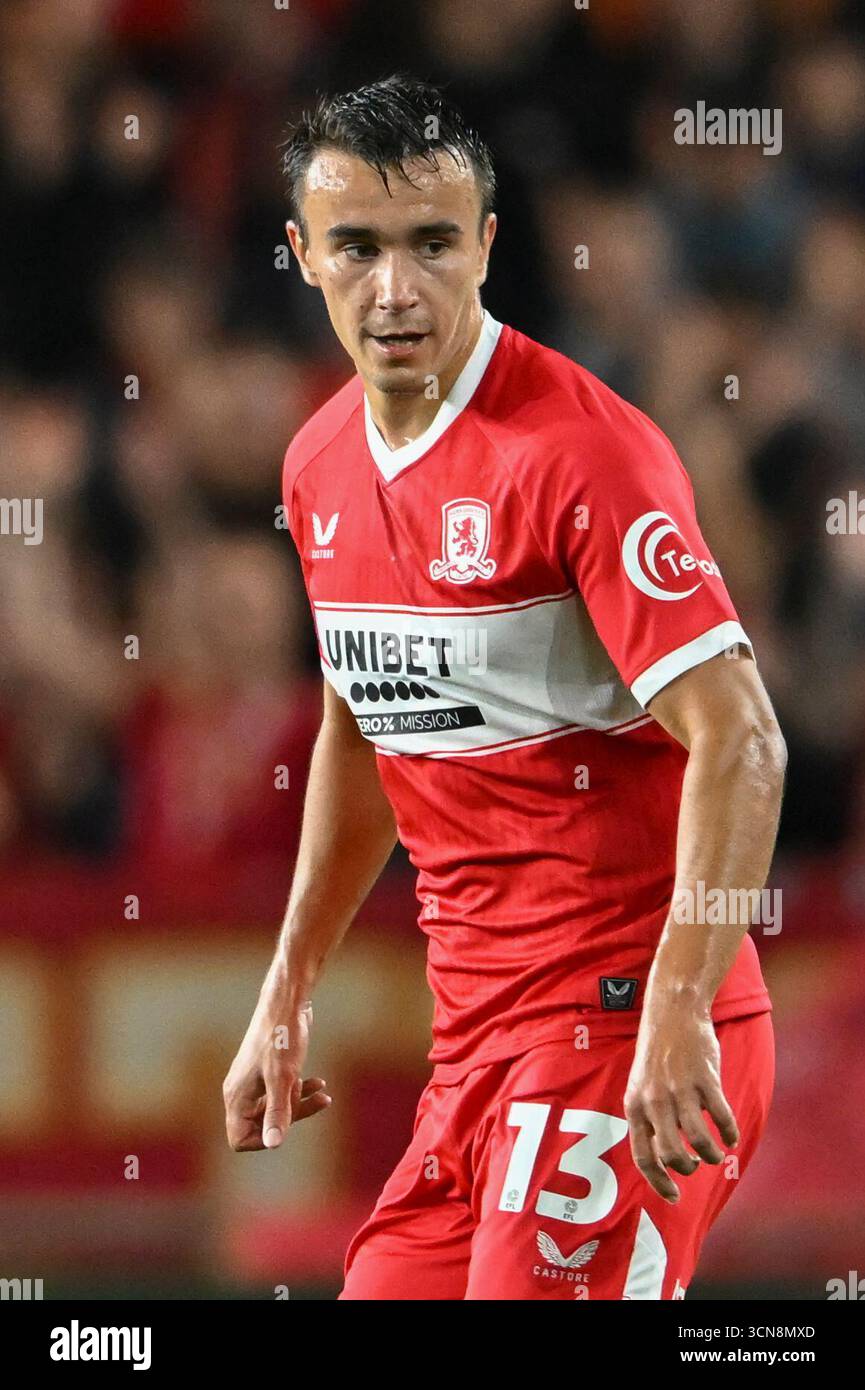 David Strelec of Middlesbrough during the Sky Bet Championship match ...