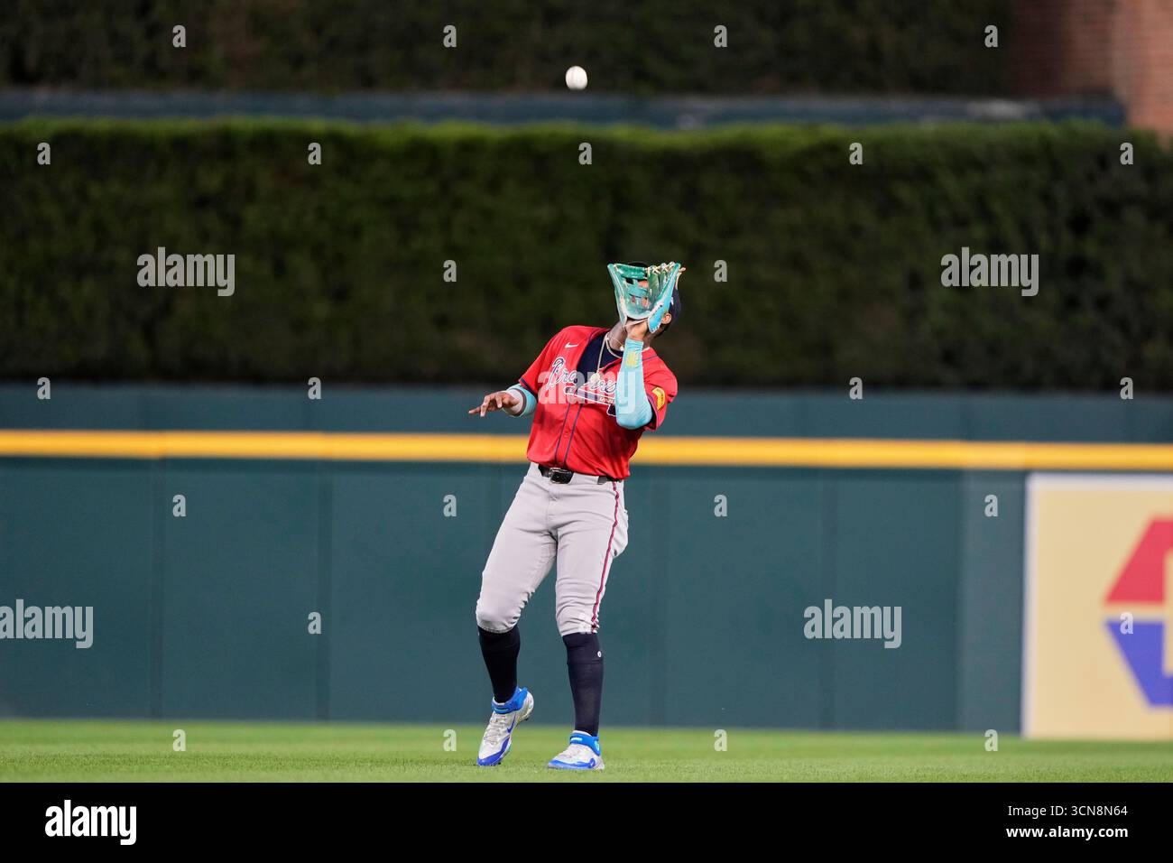Atlanta Braves right fielder Ronald Acuna Jr. catches a fly out by ...
