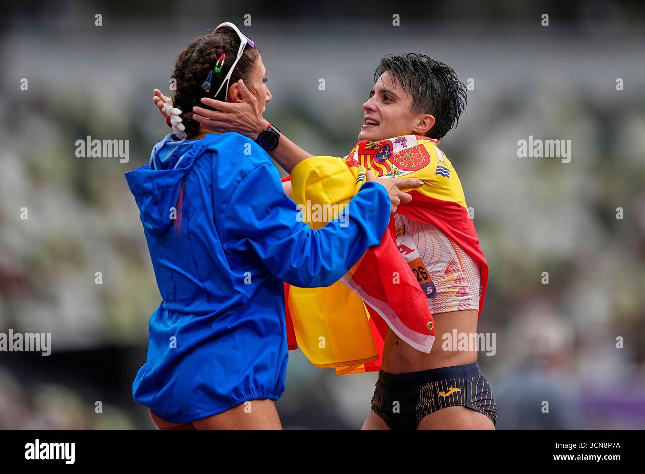 Spain's Maria Perez celebrates with Italy's Antonella Palmisano after ...